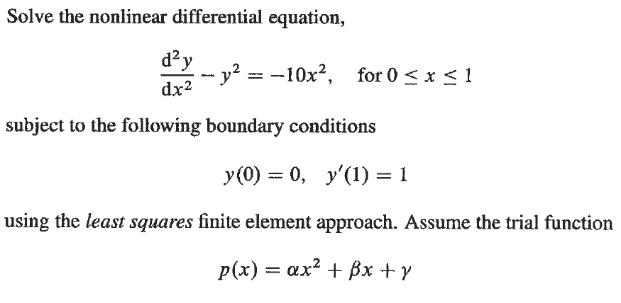 Solved Solve The Nonlinear Differential