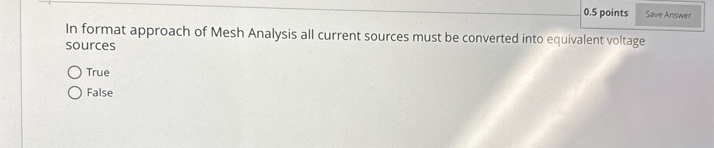 Solved 0.5 ﻿pointsIn format approach of Mesh Analysis all | Chegg.com