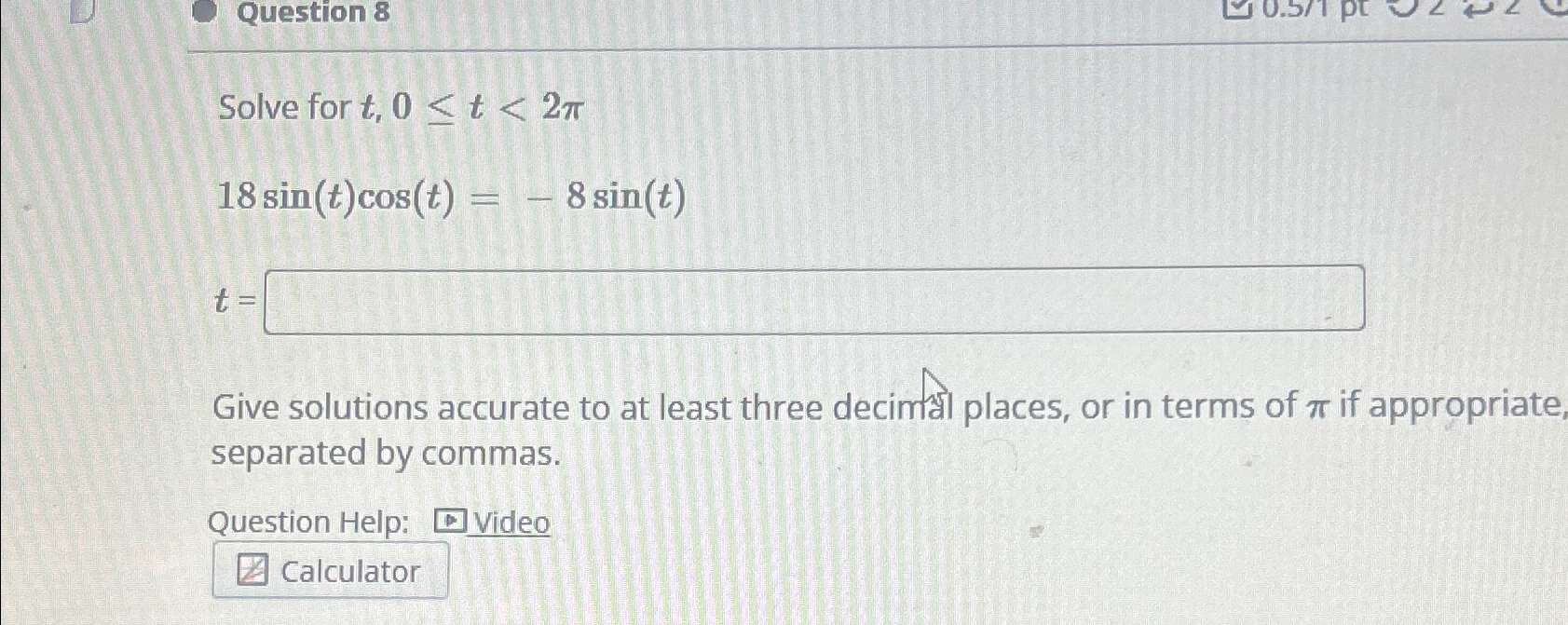Question 8Solve for | Chegg.com Question 8Solve for | Chegg.com