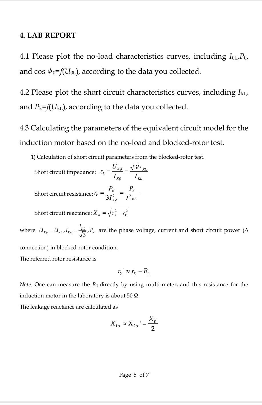 EXP3 - Three Phase, Squirrel Cage Induction Motor 1. | Chegg.com