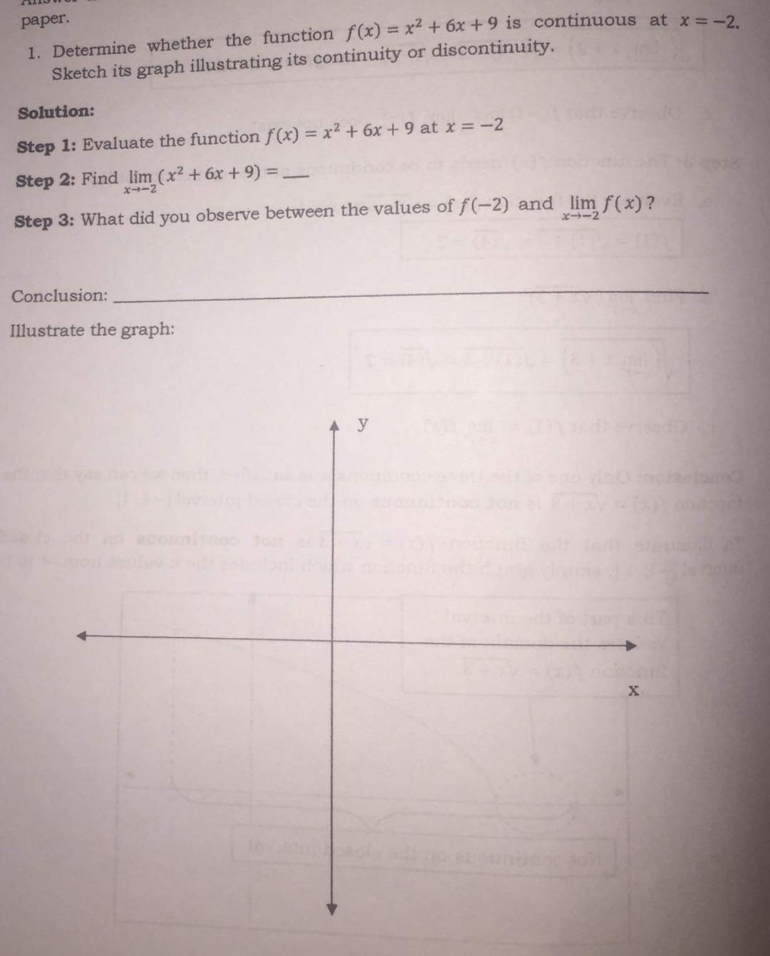 Solved 1. Complete the table of values and illustrate the | Chegg.com