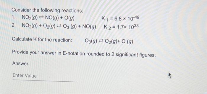 Solved Consider the following reactions: 1. | Chegg.com