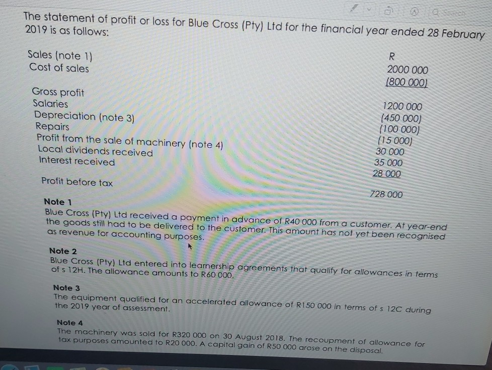 Solved calculate the normal taxable payable by Blue | Chegg.com