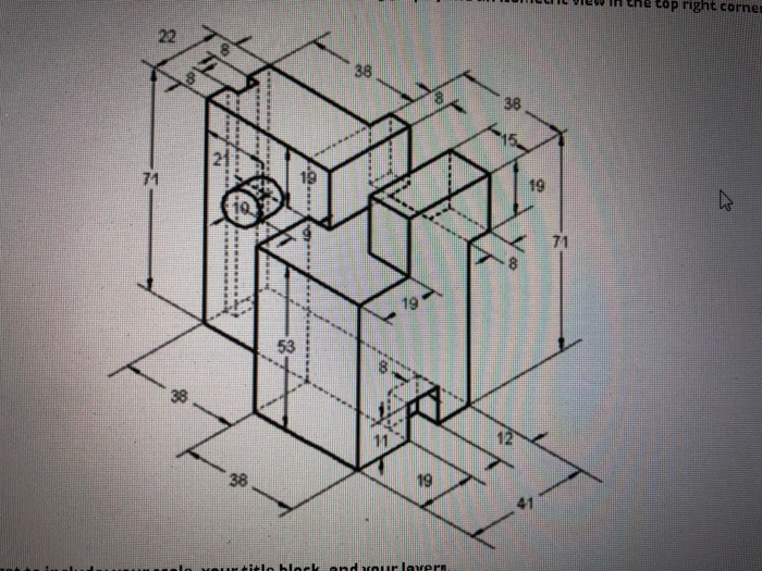Solved Please use AutoCad draw a Third-Angle orthographic | Chegg.com