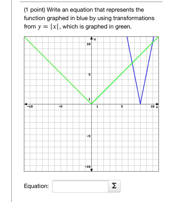 Solved (1 point) Write an equation that represents the | Chegg.com Solved (1 point) Write an equation that represents the | Chegg.com