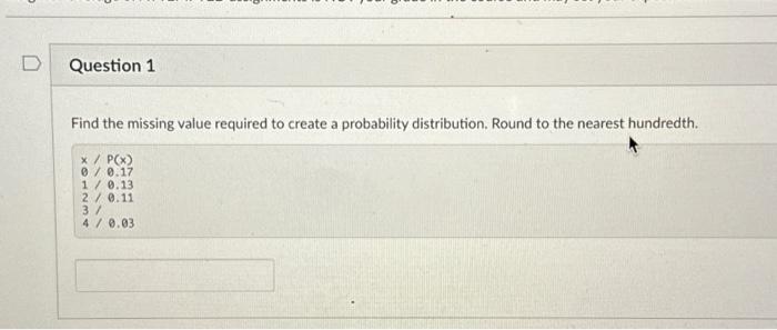 Solved Find the missing value required to create a | Chegg.com