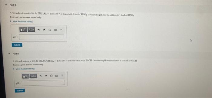 Solved Part A A beaker with 125 mL of an acetic acid buffer | Chegg.com