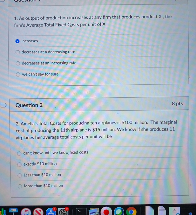 Solved 1. As output of production increases at any firm that | Chegg.com