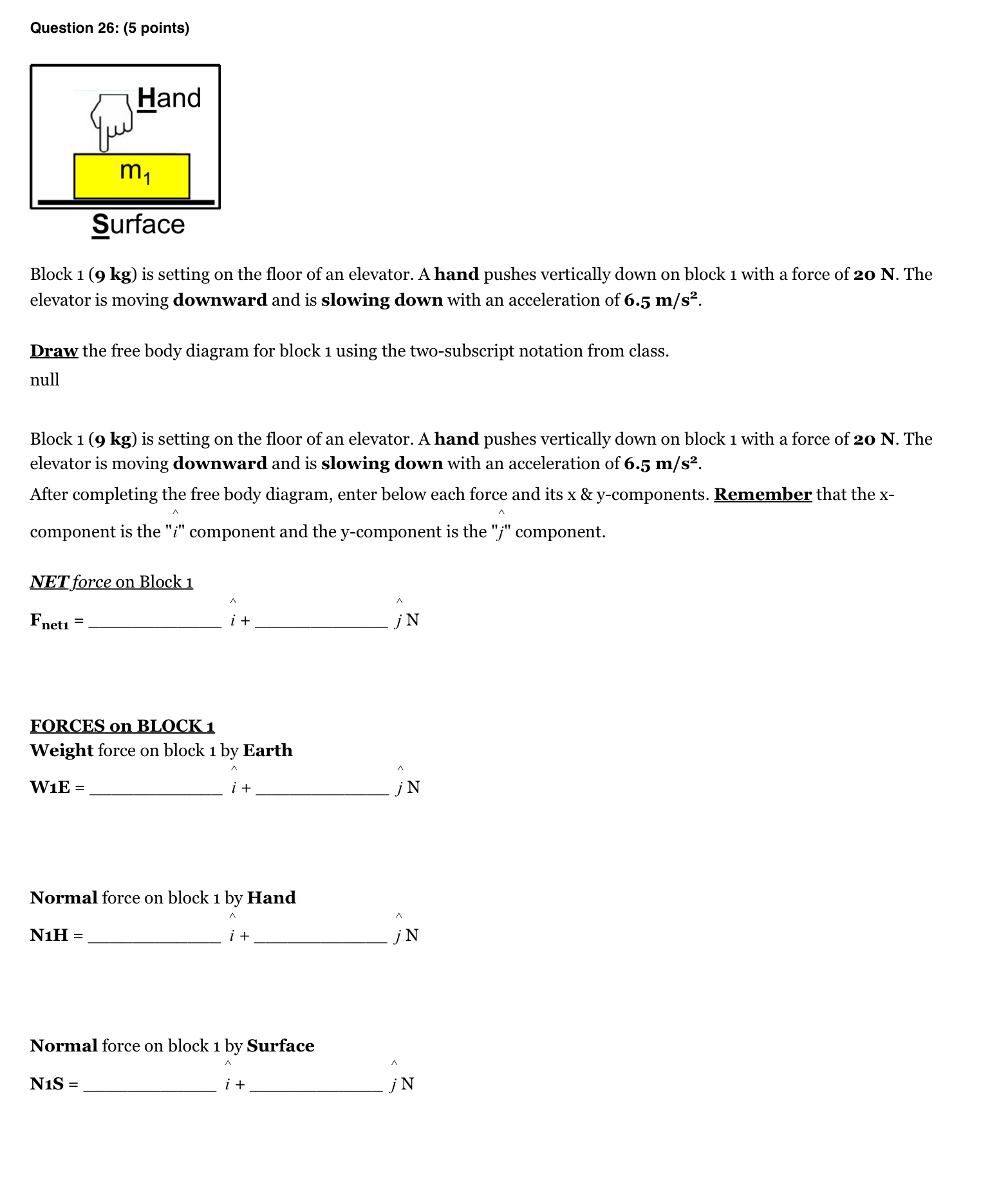 Solved Question 26: (5 points)ㅁullaveBlock 1(9kg) is | Chegg.com Solved Question 26: (5 points)ㅁullaveBlock 1(9kg) is | Chegg.com