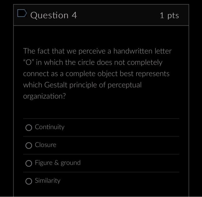Solved The fact that we perceive a handwritten letter "O" in | Chegg.com