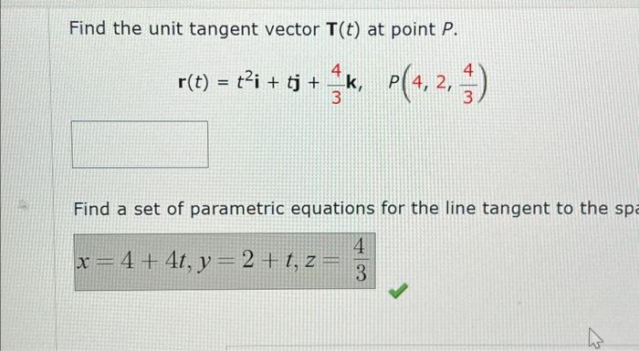 Solved Find the unit tangent vector T(t) at point P. | Chegg.com