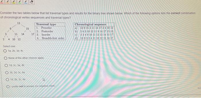 Solved Consider the two tables below that list traversal | Chegg.com