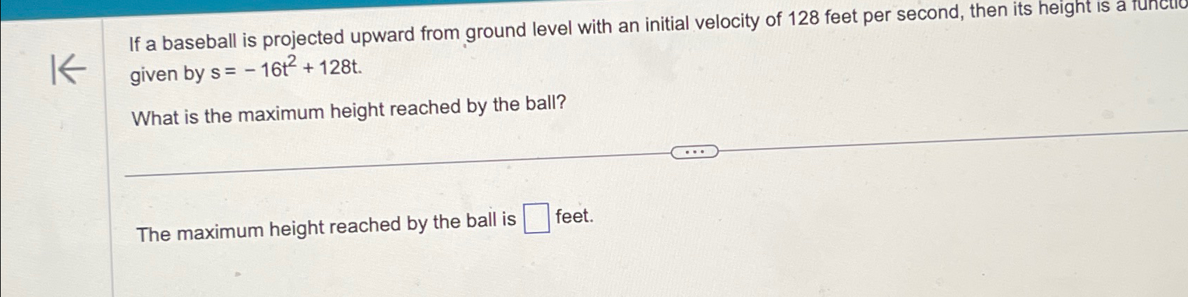Solved If a baseball is projected upward from ground level | Chegg.com