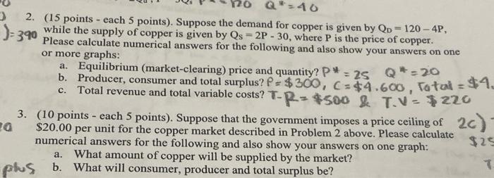 Solved (10 points - each 5 points). Suppose that the | Chegg.com