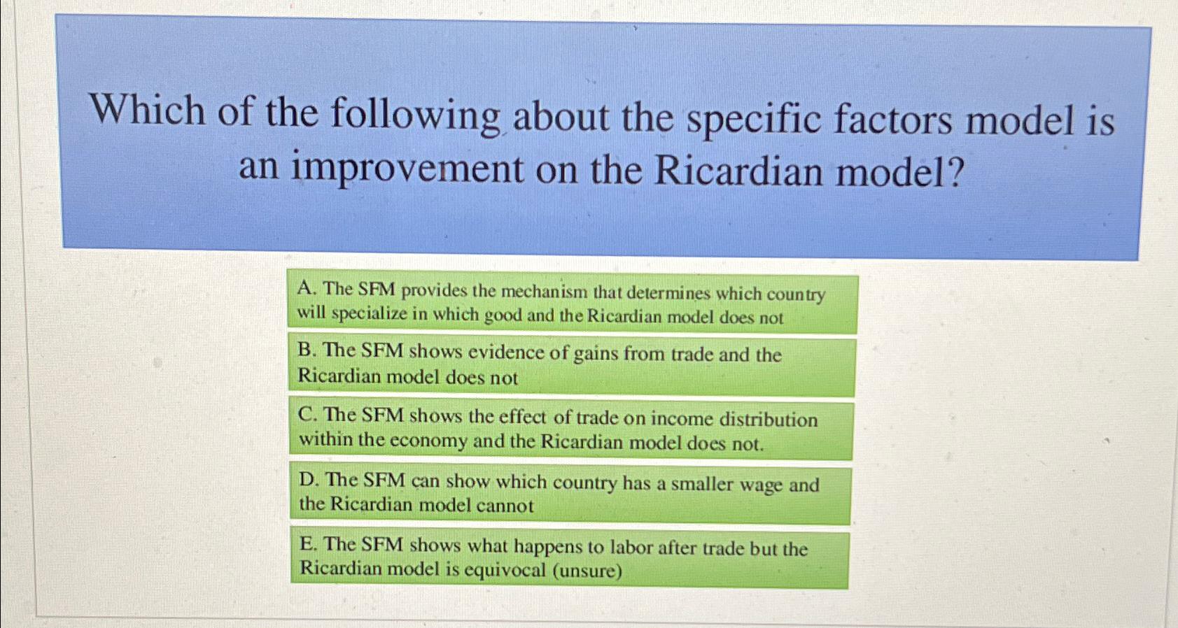 Which of the following about the specific factors | Chegg.com