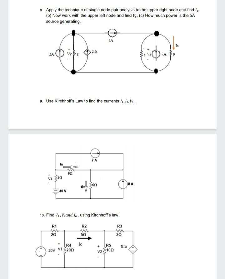 Solved 8 Apply The Technique Of Single Node Pair Analysis 8942