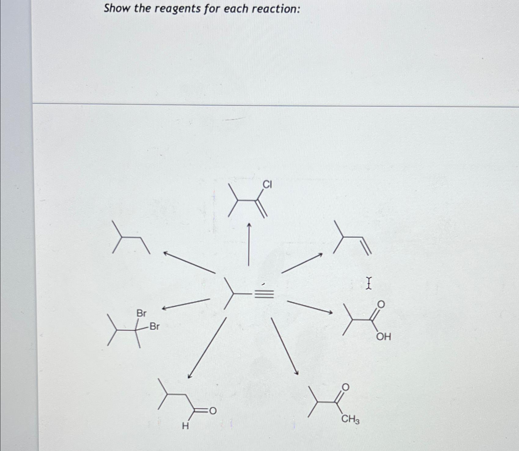 Solved Show the reagents for each reaction: | Chegg.com