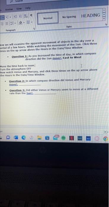 Solved Jow we will exarnine the appareat movement of objects | Chegg.com
