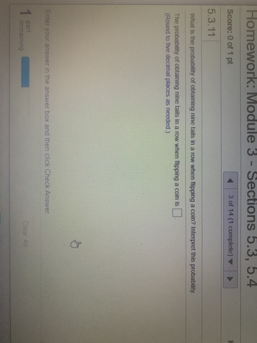 Solved Homework Module 3 Sections 5 3 5 4 Score 0 Of 1