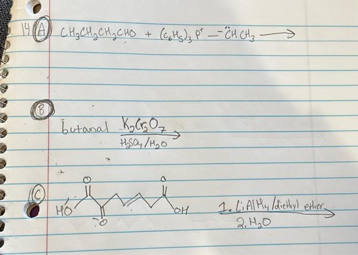 Solved CH3CH2CH2CHO+(C6H5)3P+−CH−CH3¨ butanal | Chegg.com