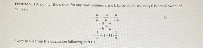 Solved Exercise 5: (30 points) Show that, for any real | Chegg.com Solved Exercise 5: (30 points) Show that, for any real | Chegg.com