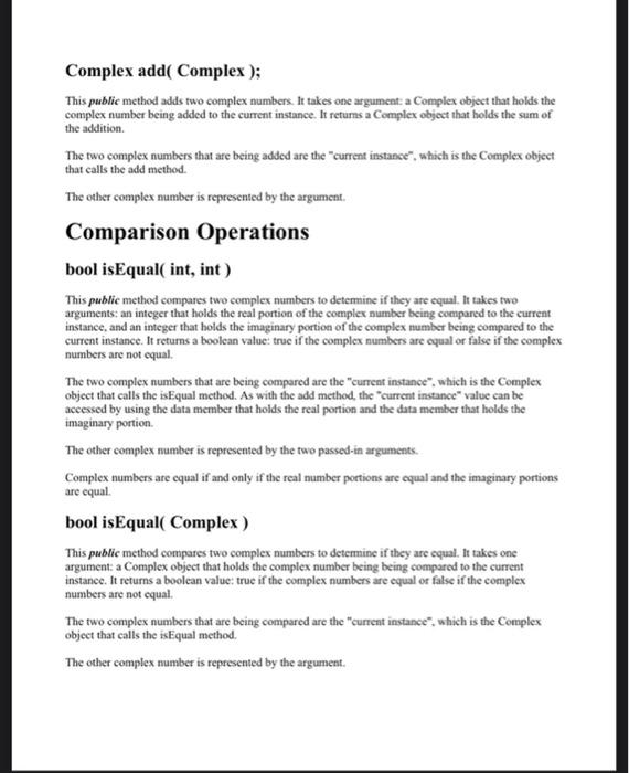 Solved Void Setcomplexint Int This Publie Method Will 6138