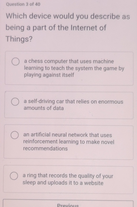 Solved Question 3 ﻿of 40Which device would you describe as | Chegg.com