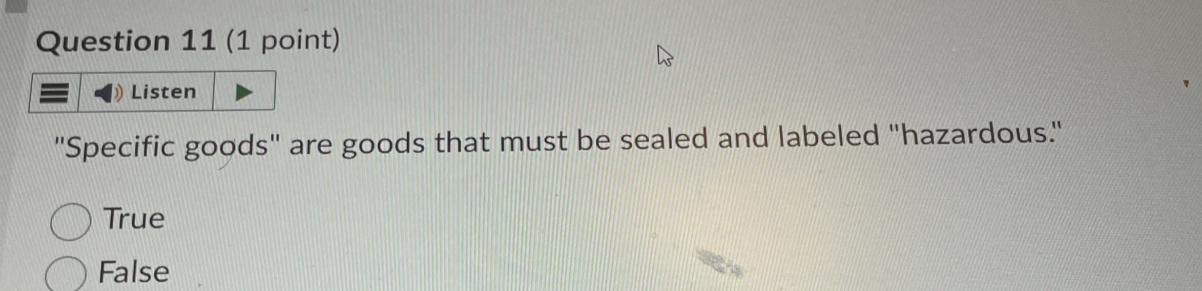 Solved Question 11 (1 ﻿point)Listen"Specific goods" are | Chegg.com