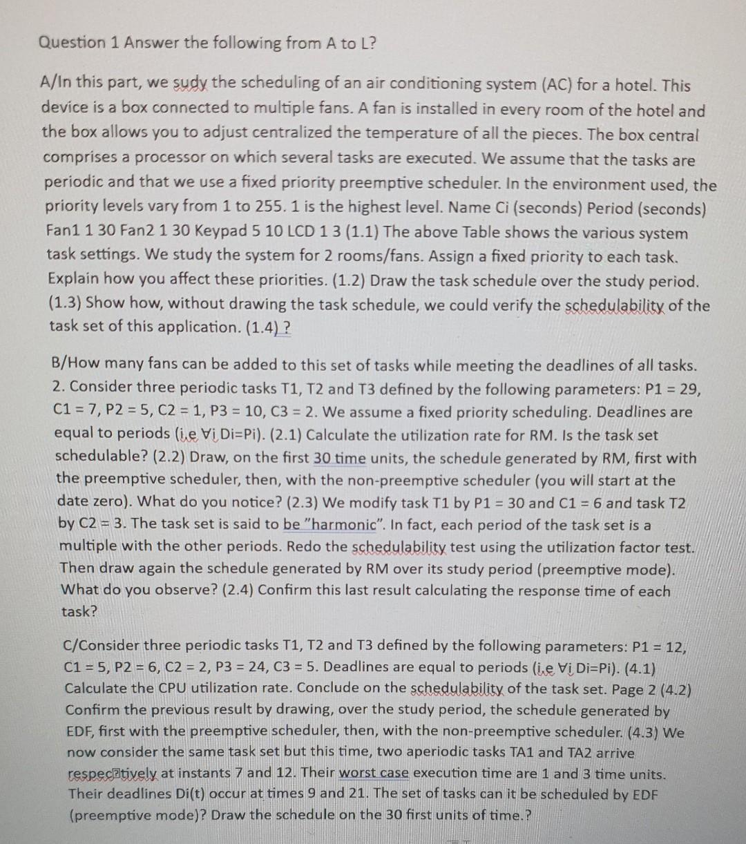 Solved Question 1 Answer the following from A to L ? A / In | Chegg.com