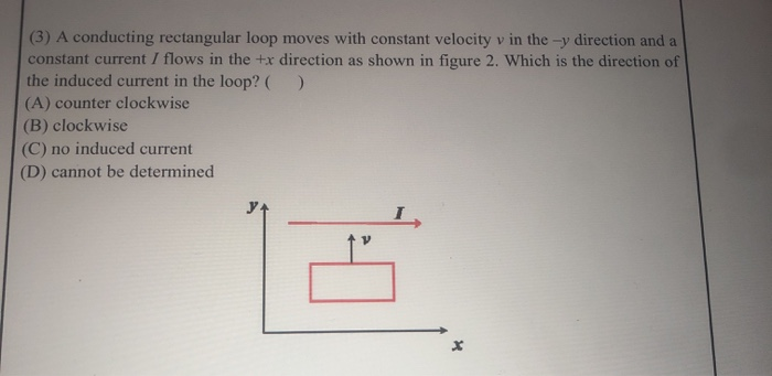 Solved (3) A conducting rectangular loop constant current I | Chegg.com