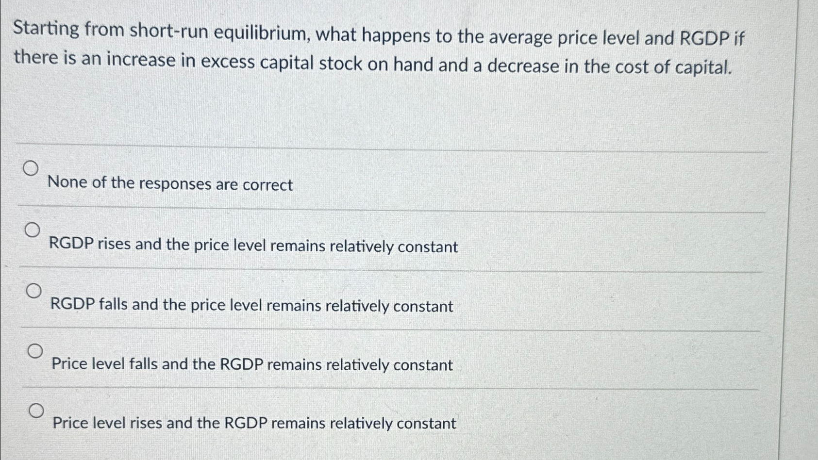 Solved Starting from short-run equilibrium, what happens to | Chegg.com