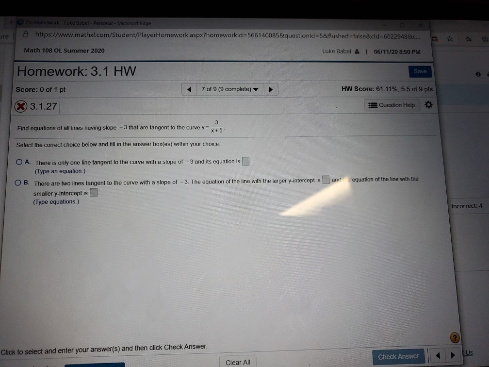 Solved Do Homework - Luke Babel - Personal - Microsoft Edge | Chegg.com