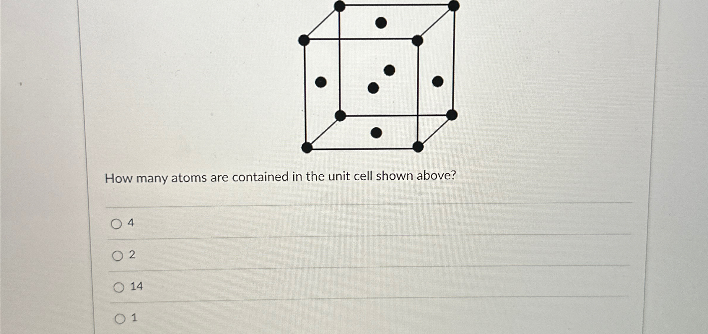 Solved How many atoms are contained in the unit cell shown | Chegg.com