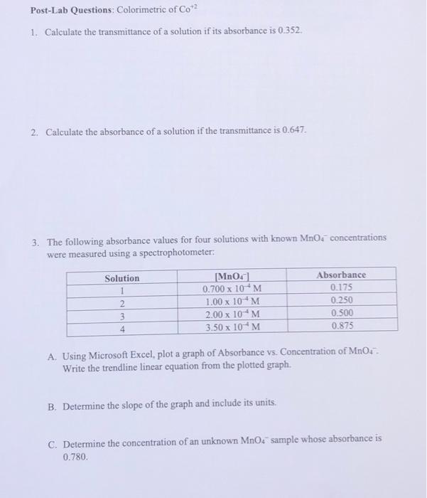 Solved Data and Calculations Wavelength of maximum | Chegg.com