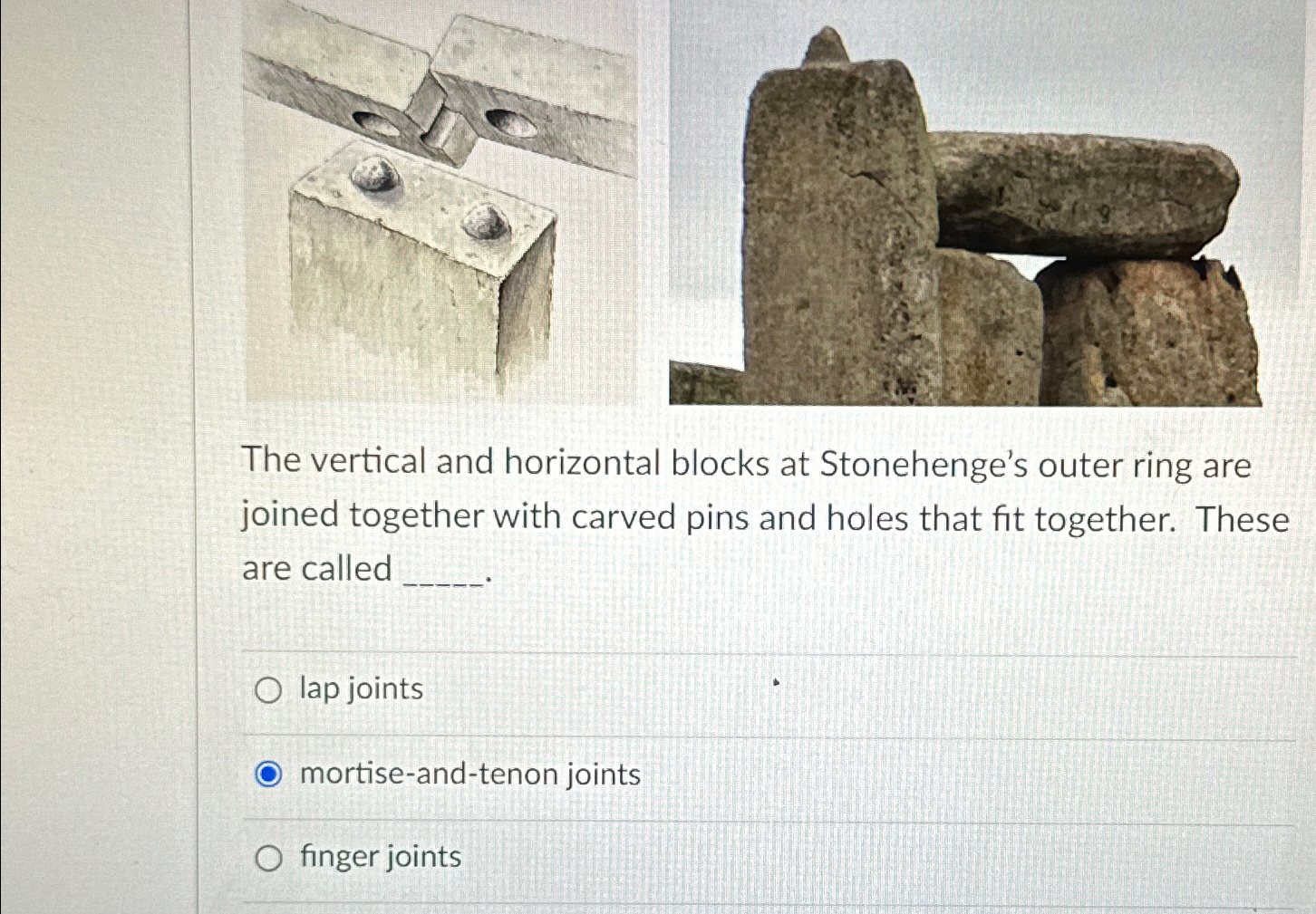 The vertical and horizontal blocks at Stonehenge's | Chegg.com
