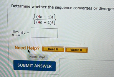 Solved Determine whether the sequence converges or | Chegg.com