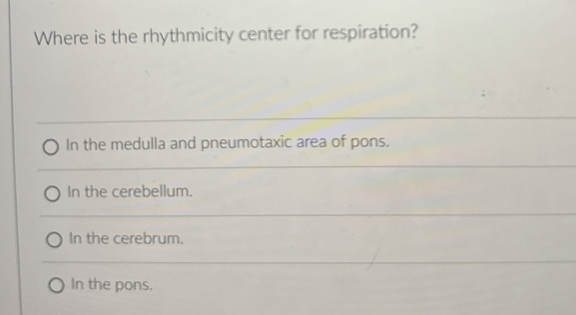 Solved Where is the rhythmicity center for respiration?In | Chegg.com