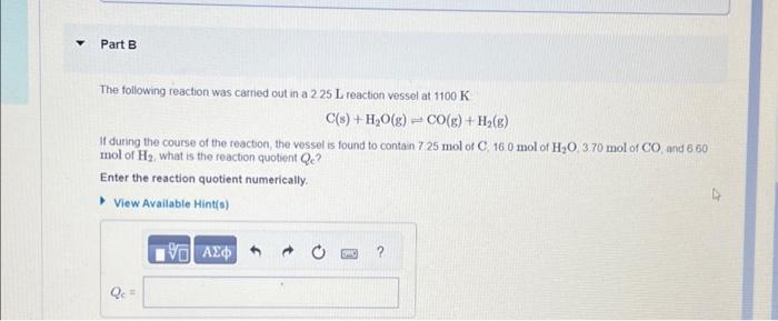 Solved The following reaction was camed out in a 225 L | Chegg.com