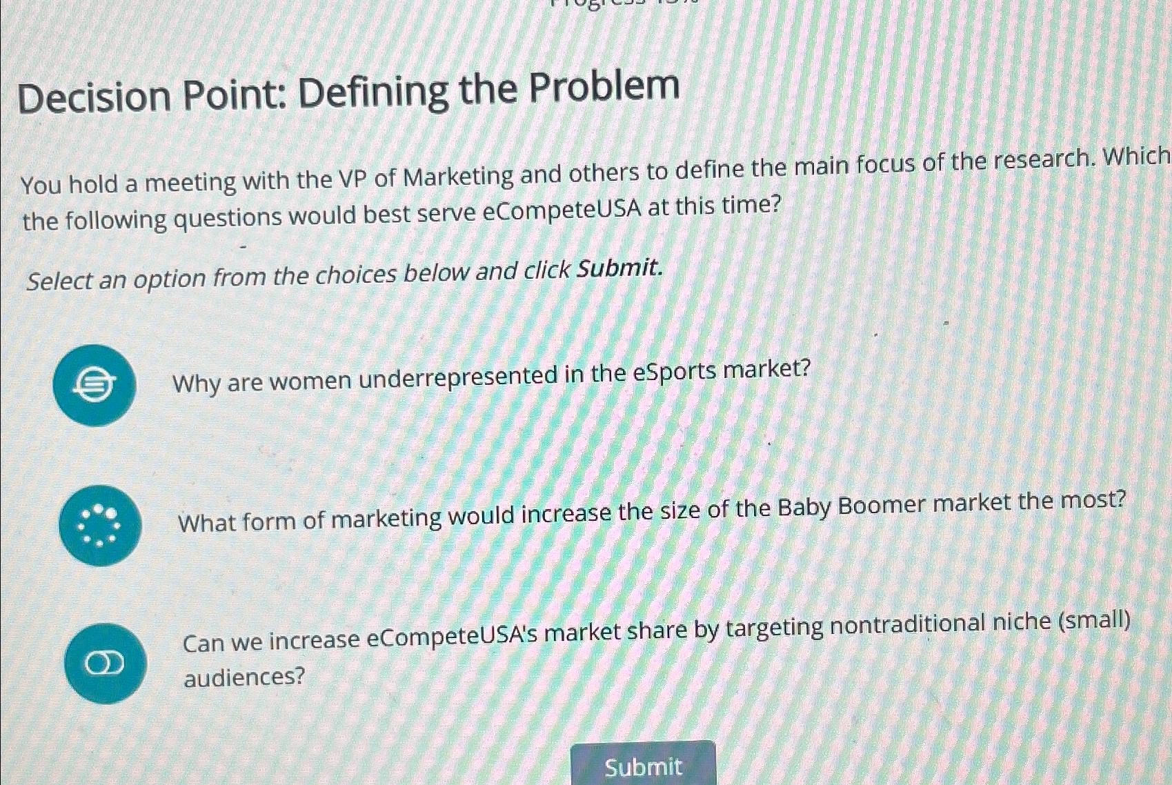 Solved Decision Point: Defining the ProblemYou hold a | Chegg.com