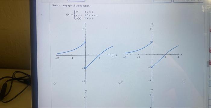 Solved Sketen the graph of the function. f(x)=⎩⎨⎧exx−1 in | Chegg.com