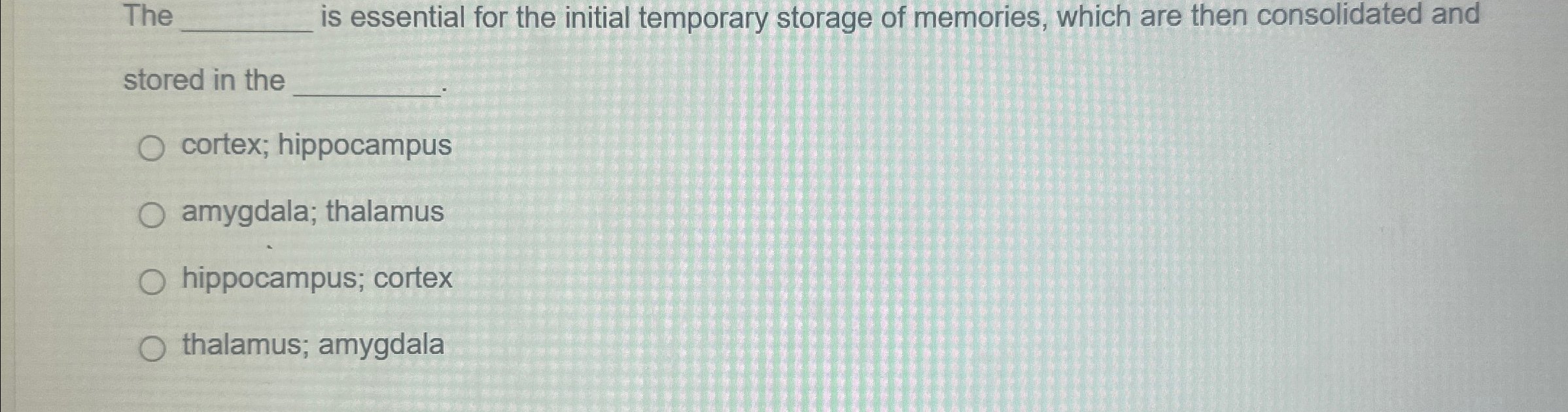 Solved The is essential for the initial temporary storage of | Chegg.com