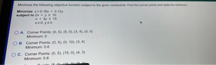 Solved Minimize the following objective function subject to | Chegg.com