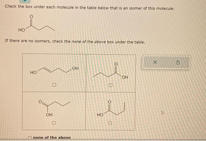 Solved Check the box under each molecule in the table below | Chegg.com