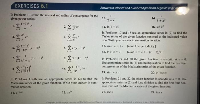 Solved EXERCISES 6.1 Answers to selected odd-numbered | Chegg.com