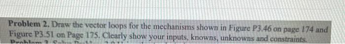 Solved Problem 2. Draw the vector loops for the mechanisms | Chegg.com