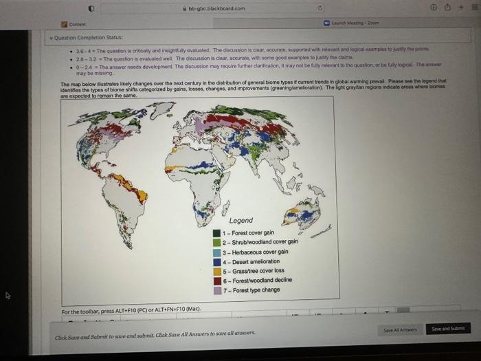 Solved The map bolew depicts the expected changes in the | Chegg.com