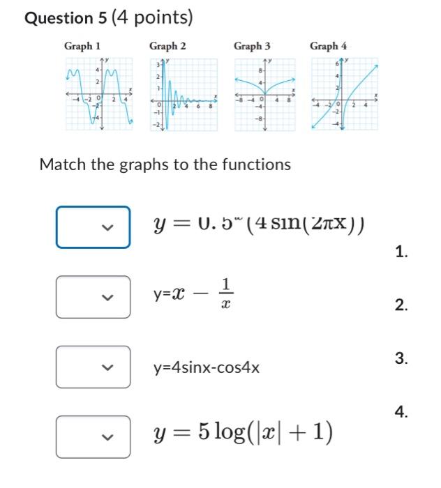 Solved Question 5 (4 points) Graph 1 Graph 2 Graph 3 | Chegg.com