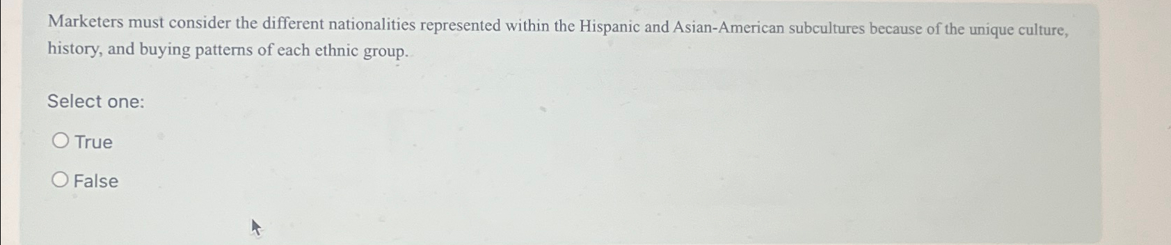 Solved Marketers must consider the different nationalities | Chegg.com