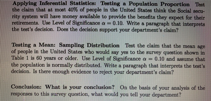 Solved Real Statistics, Real Decisions You work for the | Chegg.com
