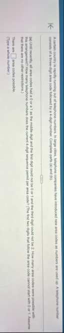 Solved consishs of a three-digit area code followed by a | Chegg.com